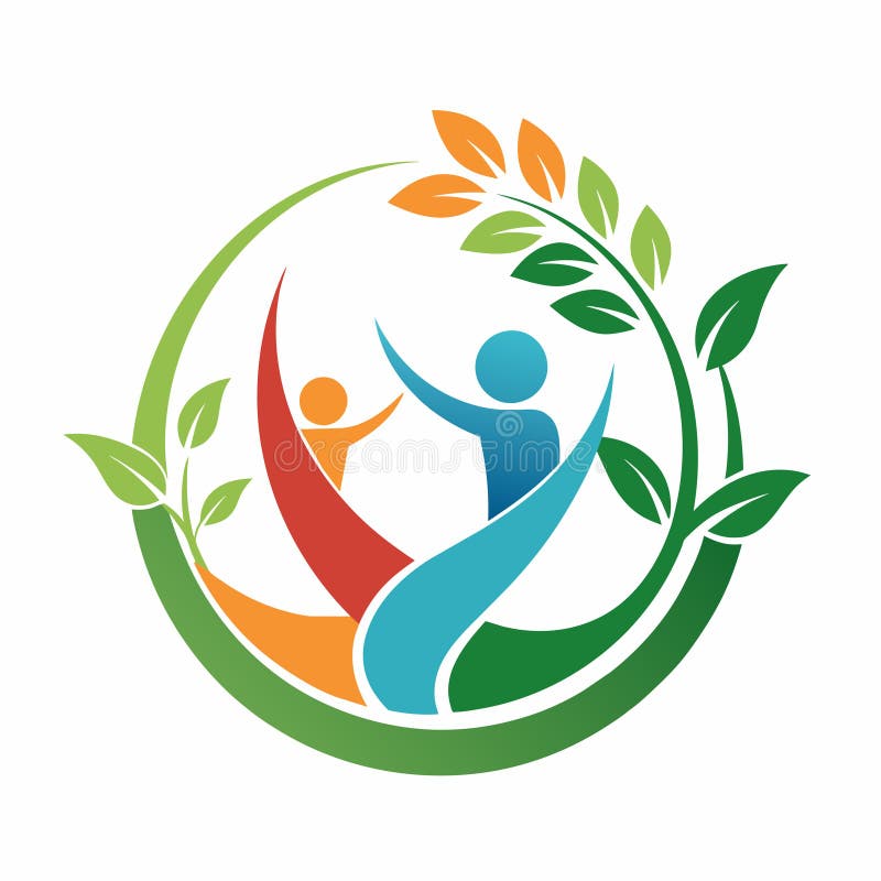 A Minimalist Logo Design with Two Stylized People Reaching Up Inside a ...