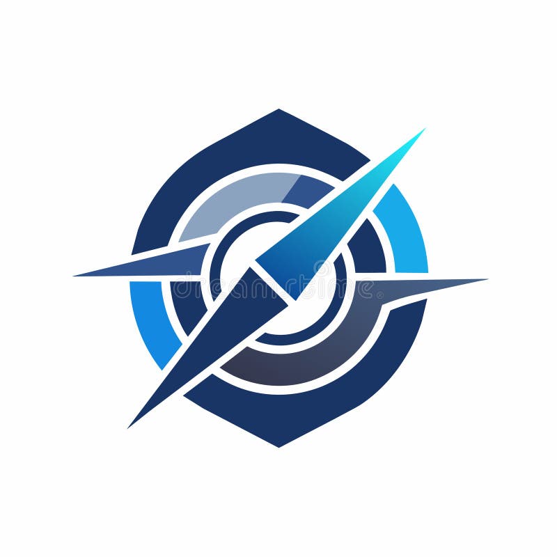 A Minimalist Logo Featuring a Blue and White Compass Design, a ...