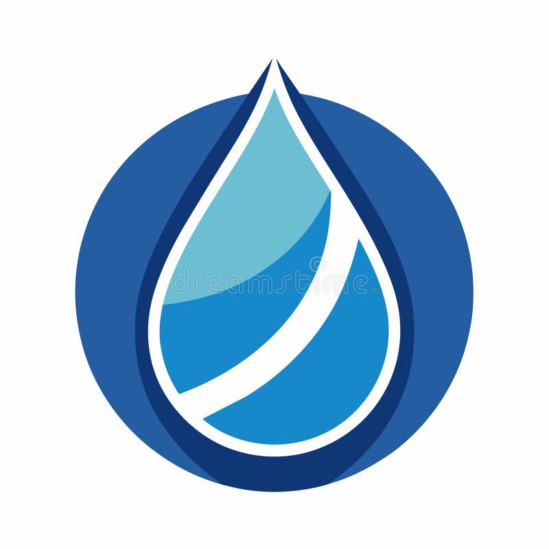 Minimalist Logo Featuring a Blue and White Water Droplet Design, a ...