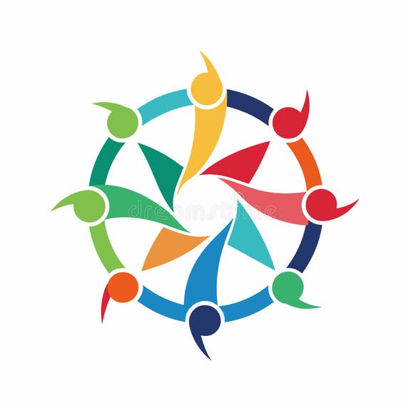 A Minimalist Logo Featuring a Circle of Connected Figures, Symbolizing ...