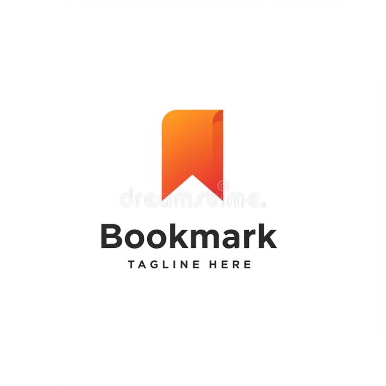 A Minimalist Logo Featuring an Orange Bookmark Icon with a Subtle ...