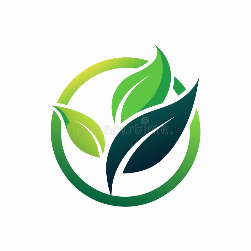 A Minimalist Logo Featuring Three Green Leaves Arranged in a Circle ...