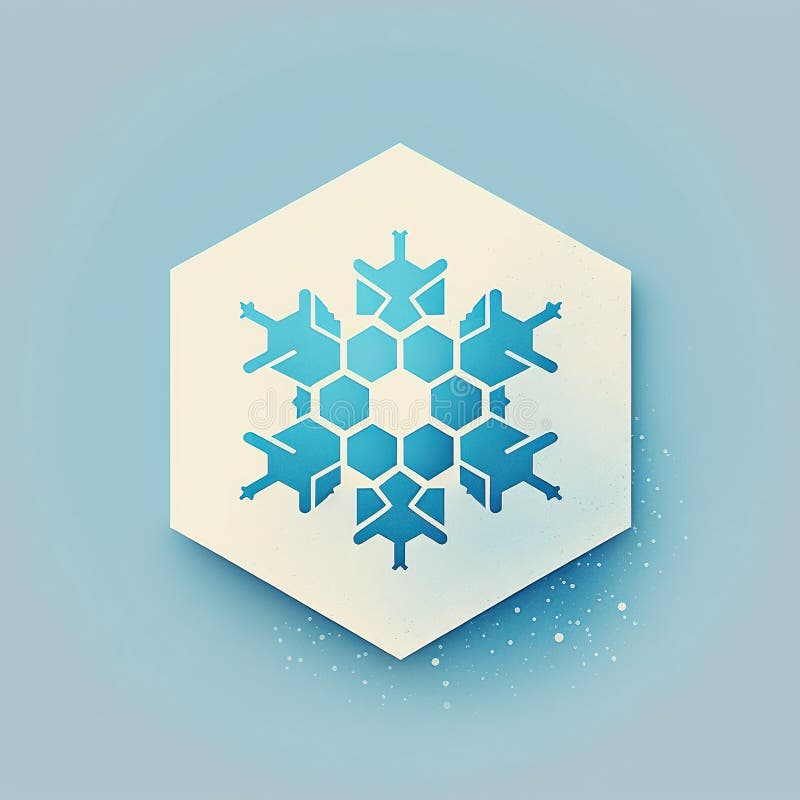 Minimalist Logo in an Hexagon, Representing a Snow Flake. Generative AI ...