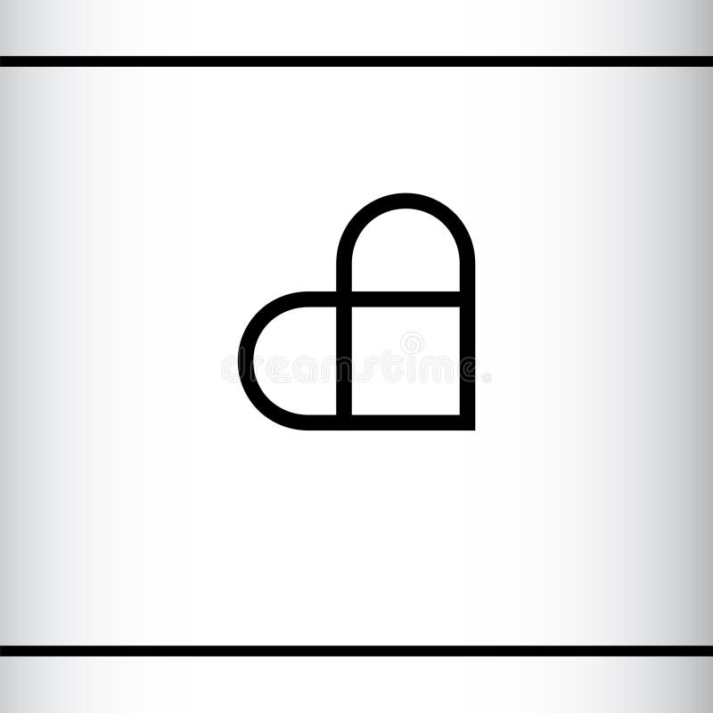 Minimalist Logo of Initial Letters a and C in Heart Shape. Heart Nad ...