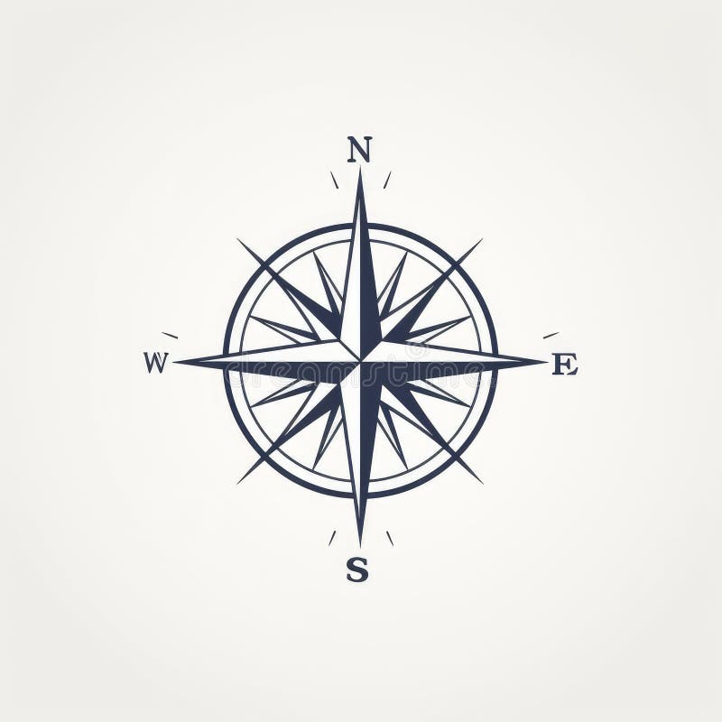 Minimalist Logo of North Star and Compass Stock Illustration ...