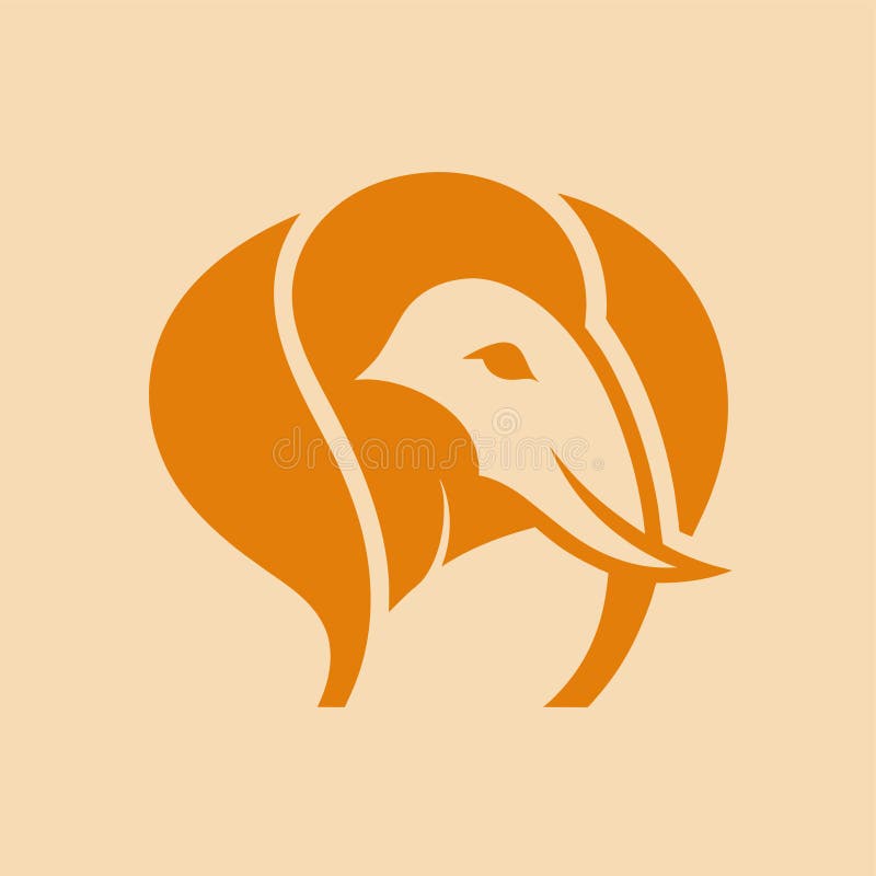 Minimalist Logo of an Orange and White Bird Using Negative Space ...