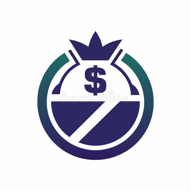 A Minimalist Logo Utilizing Negative Space To Create a Crown and Money ...
