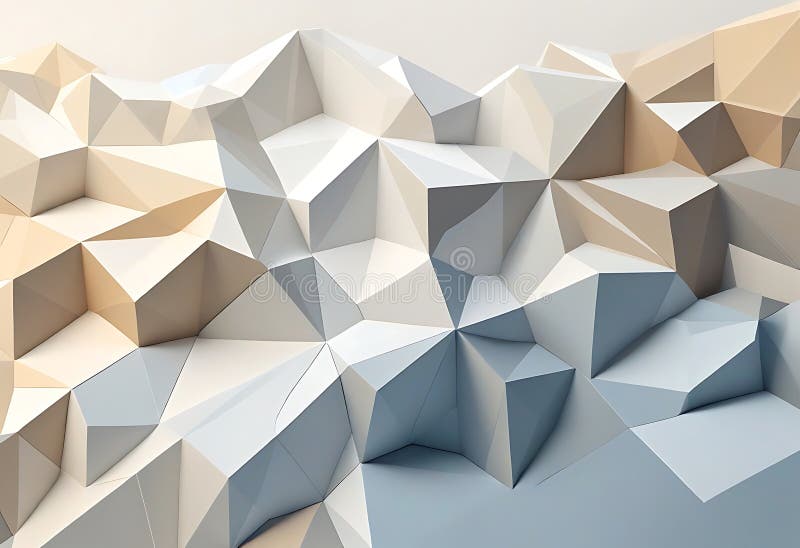 Minimalist Low Poly Background with Geometric Shapes in White and Light ...