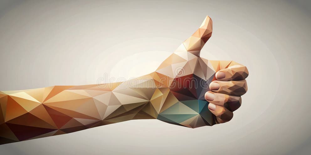 Minimalist Low Poly Left Hand Gesture a Detailed Study in Geometric ...