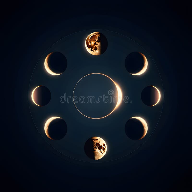Lunar Phases Circular Stock Illustrations – 243 Lunar Phases Circular ...