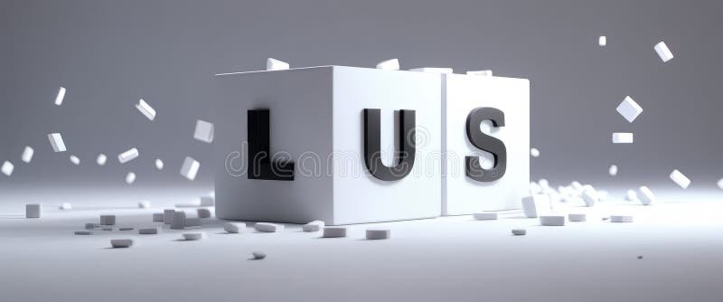 Minimalist Lush Typography Design with Falling Blocks Stock Image ...
