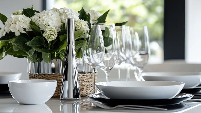 Minimalist yet Luxurious Table Setting with a White and Silver Theme ...