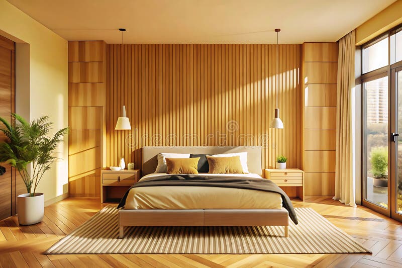 Minimalist Luxury Modern Bed Room Design, Morning Light, Modern ...