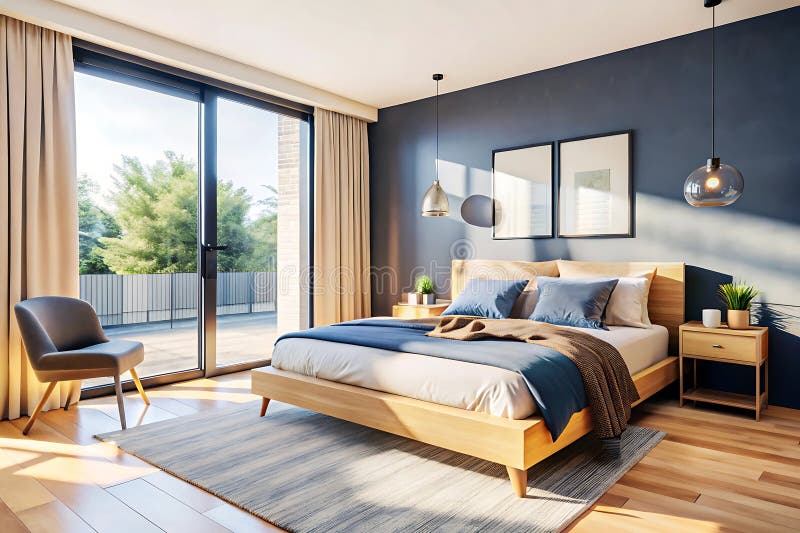 Minimalist Luxury Modern Bed Room Design, Morning Light, Modern ...