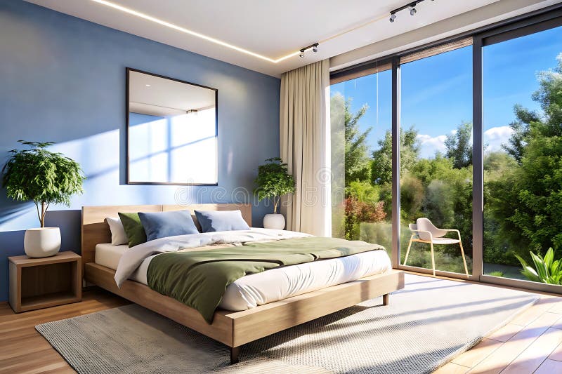 Minimalist Luxury Modern Bed Room Design, Morning Light, Modern ...