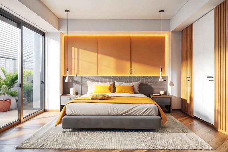 Minimalist Luxury Modern Bed Room Design, Morning Light, Modern ...
