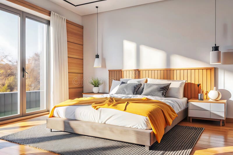 Minimalist Luxury Modern Bed Room Design, Morning Light, Modern ...