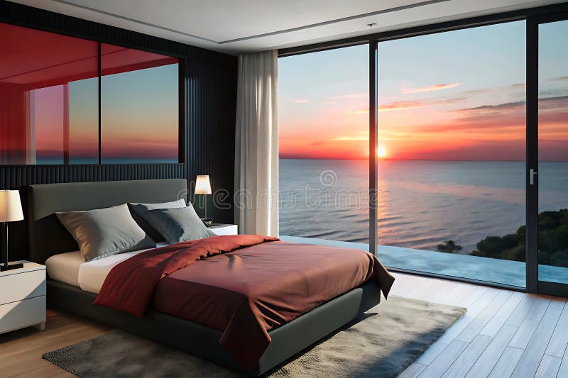 Minimalist Luxury Modern Bed Room Design, Morning Light, Modern ...