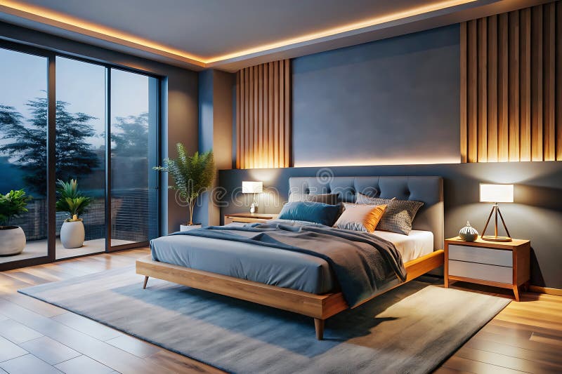 Minimalist Luxury Modern Bed Room Design, Morning Light, Modern ...