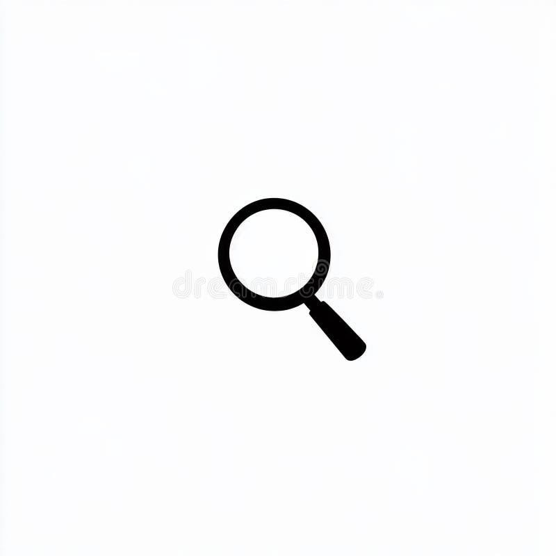 Minimalist Magnifying Glass Icon on White Background Stock Illustration ...