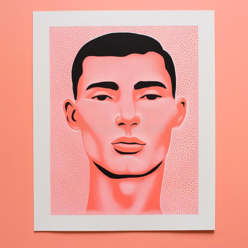 Minimalist Male Portrait Screenprint Illustration Riso Print Artwork ... Minimalist Male Portrait Screenprint Illustration Riso Print Artwork ...