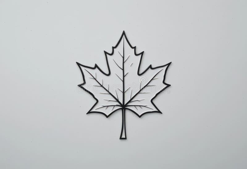 Minimalist Maple Leaf Outline Clear and Crisp Isolation Stock ...