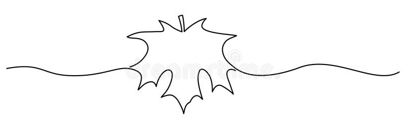 Minimalist Maple Leaf Outline with Flowing Line Stock Illustration ...