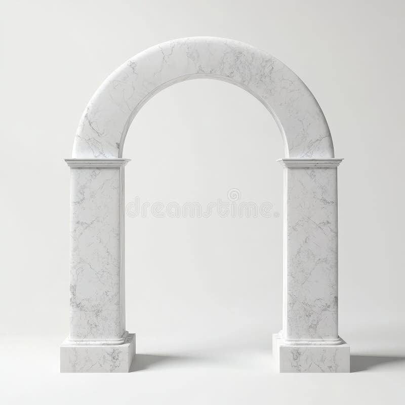 A Minimalist Marble Arch with Two Supporting Columns, Symbolizing ...