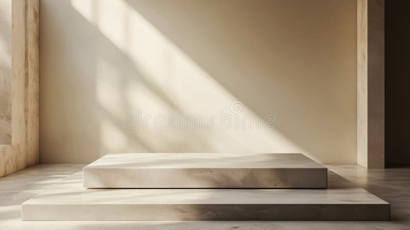 Minimalist Marble Display Platform with Soft Lighting Stock ...