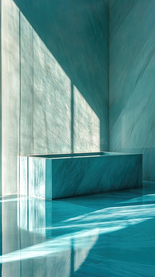 Minimalist Marble Interior with Sunlight and Shadows in Modern ...
