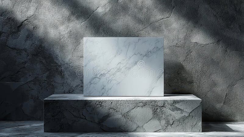 Minimalist Marble Platform with Shadow and Light, Concrete Background ...