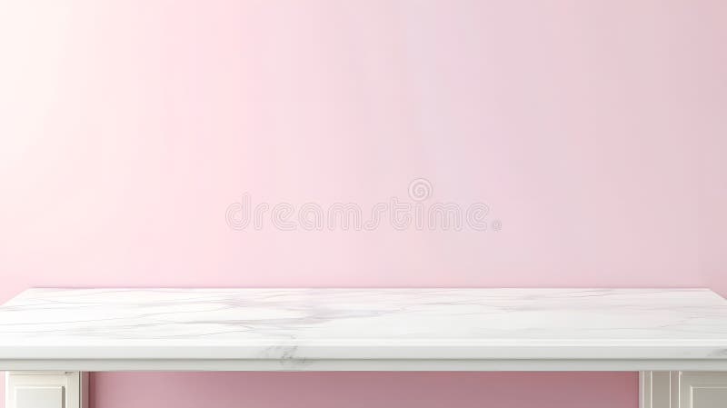 Minimalist Marble Tabletop with Soft Pink Background. Stock ...
