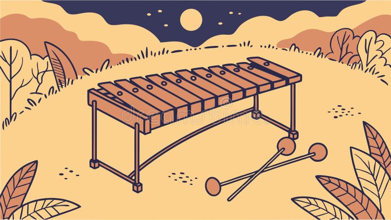 Minimalist Marimba in Open Landscape Vector Illustration, Vector Design ...