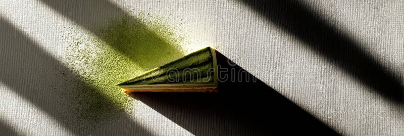 Minimalist Matcha Cake Showcasing Elegant Abstract Shadow Play on a ...