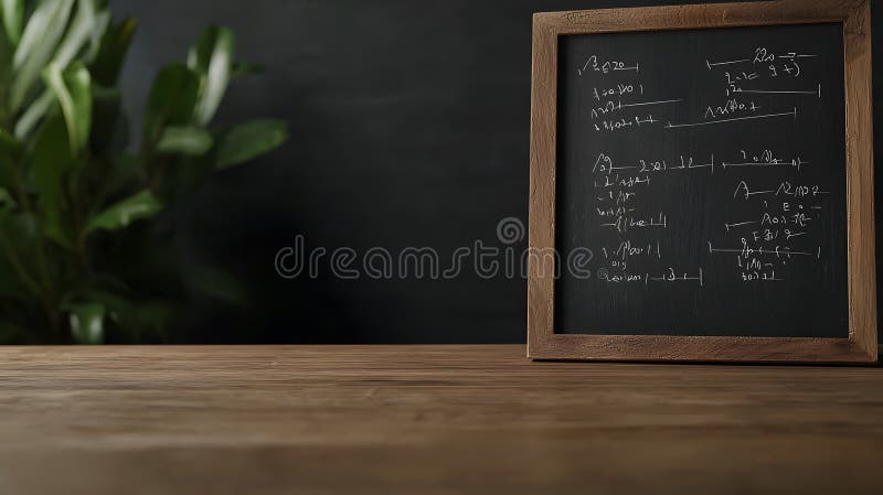 Minimalist Math Composition on Chalkboard in Clean Environment with ...