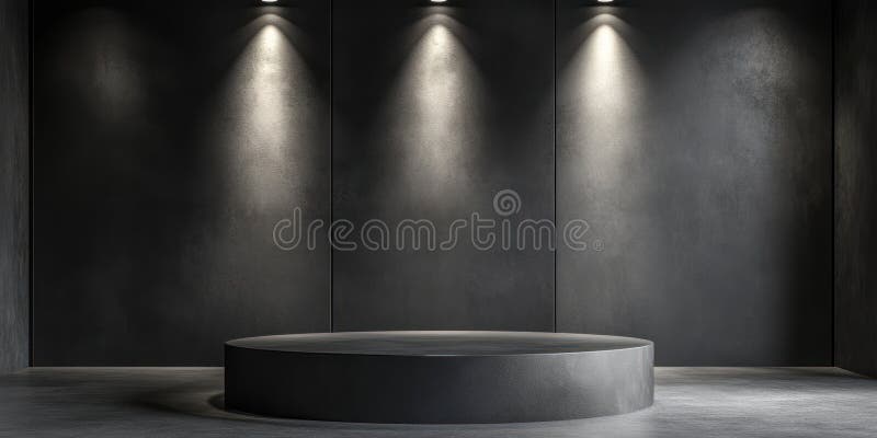 Minimalist Matte Black Interior with Soft Directional Lighting and ...