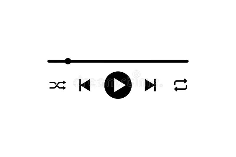 Minimalist Media Player Controls. Vector Icon Design Stock Illustration ...