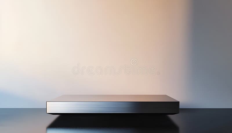 Minimalist Metal Platform on Polished Surface with Neutral Background ...