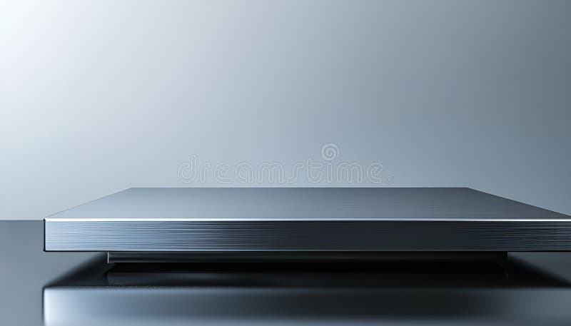 Minimalist Metal Platform on Polished Surface with Neutral Background ...