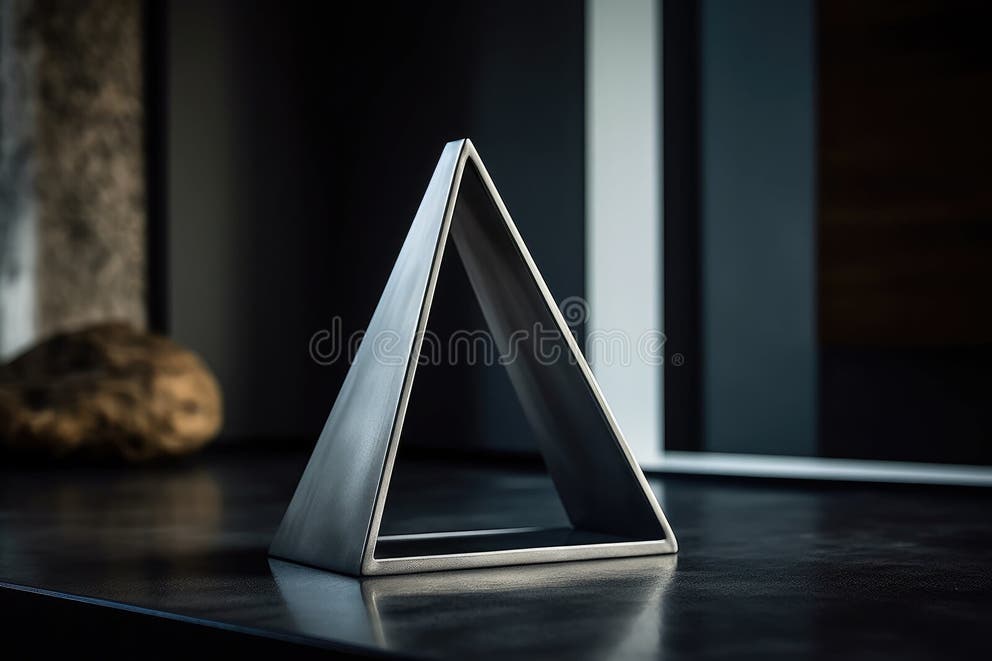 A Minimalist Metal Podium with a Triangular Base. Generative AI Stock ...