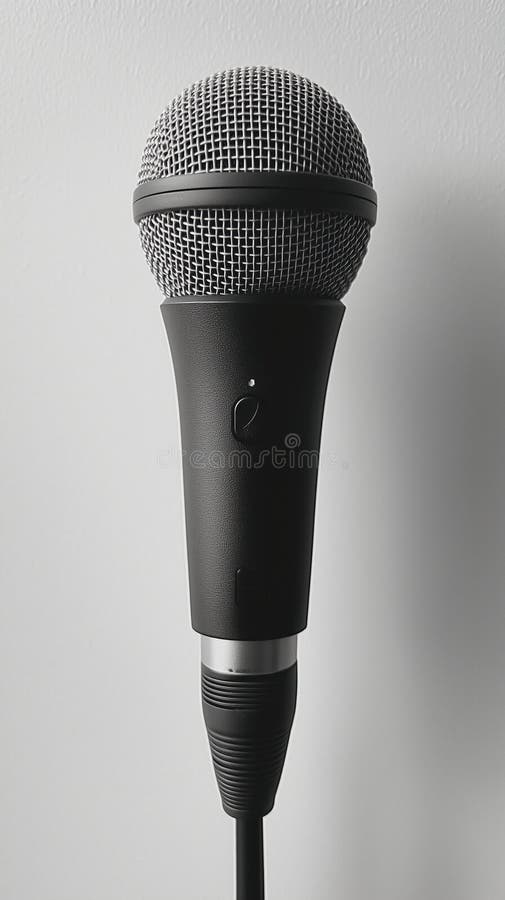 Minimalist Microphone Design Captured Against Pure White Background ...