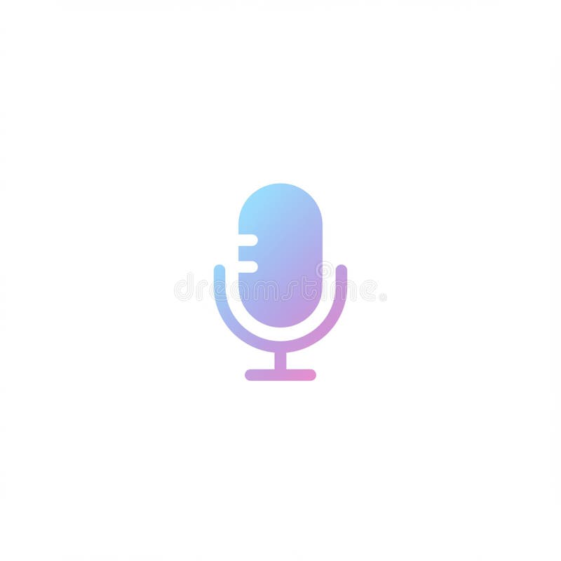 A Minimalist Microphone Icon Rendered in a Gradient of Blue and Purple ...