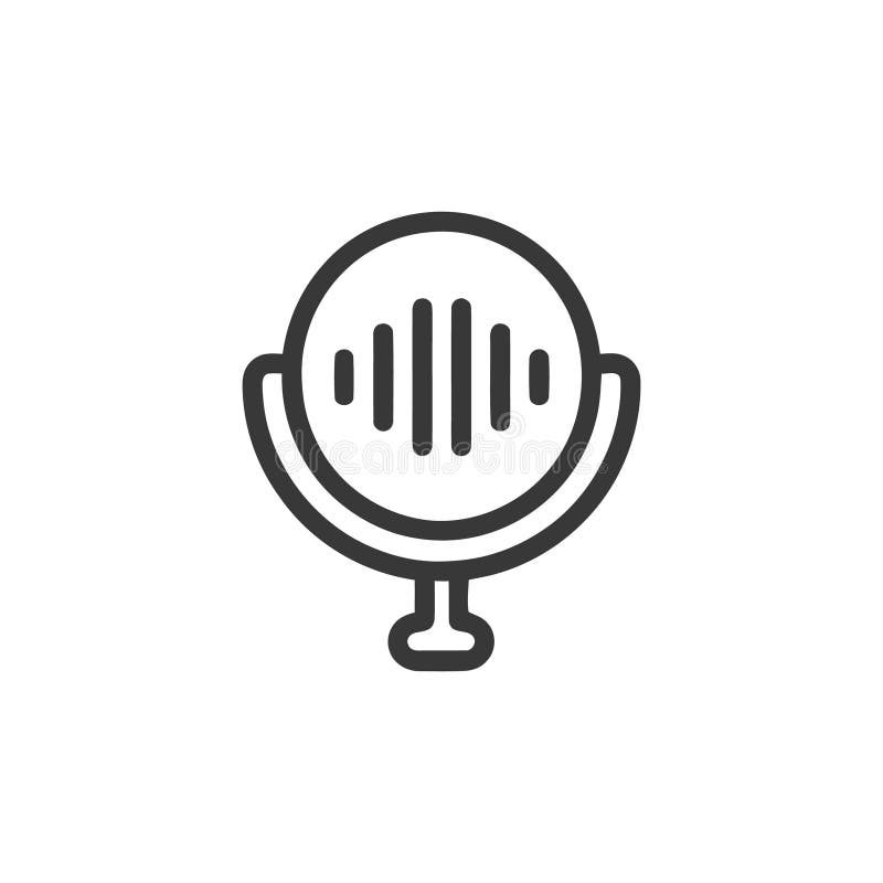 Studio Microphone with Sound Waves Icon Stock Vector - Illustration of ...