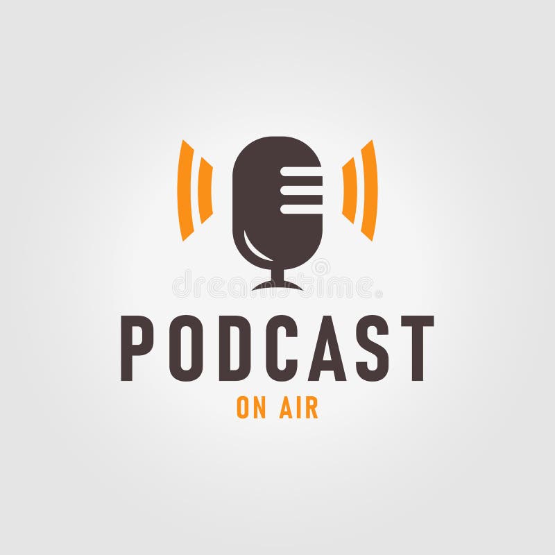 Minimalist Microphone with Sound Wave Logo Icon Design Illustration ...