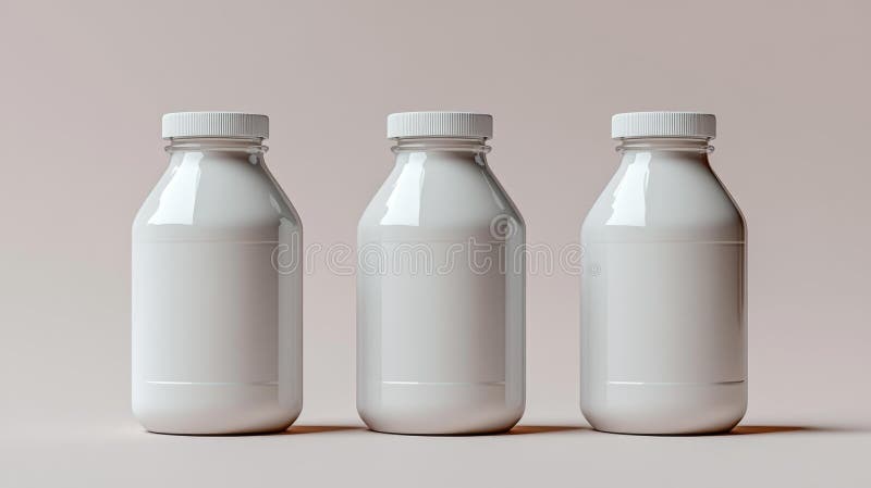 Minimalist Milk Bottles Generative AI Stock Illustration - Illustration ...