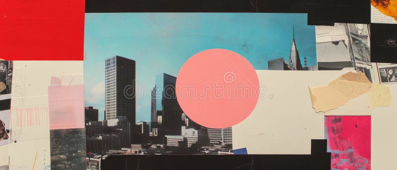 Minimalist Mixed Media Constructivist Collage Featuring an Urban ...
