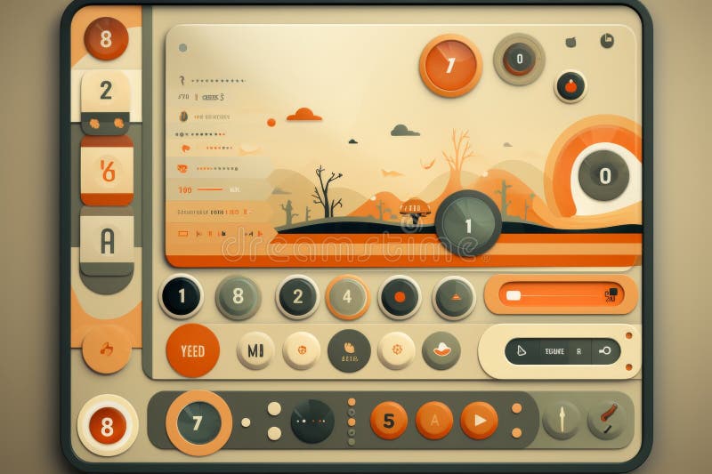 Minimalist Mobile Application Interface Featuring Orange, Beige, and ...