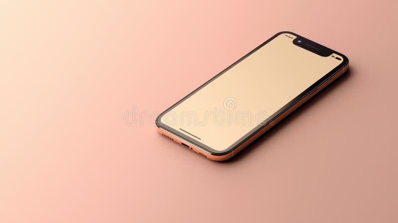 Minimalist Mobile Phone Display on Solid Background in Modern ...