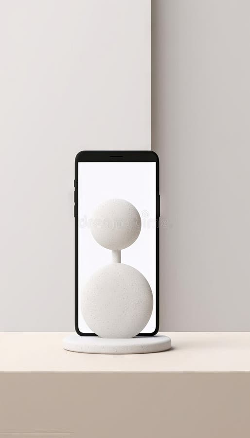 A Minimalist Mobile Wallpaper of a Smartphone with Clean Screen Stock ...