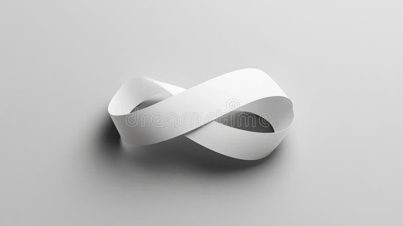 Minimalist Mobius Strip on Gray Background with Soft Shadows ...